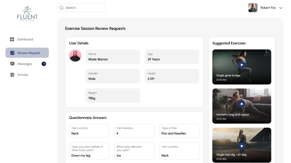 Fluent Health Personalized Physiotherapy Platform